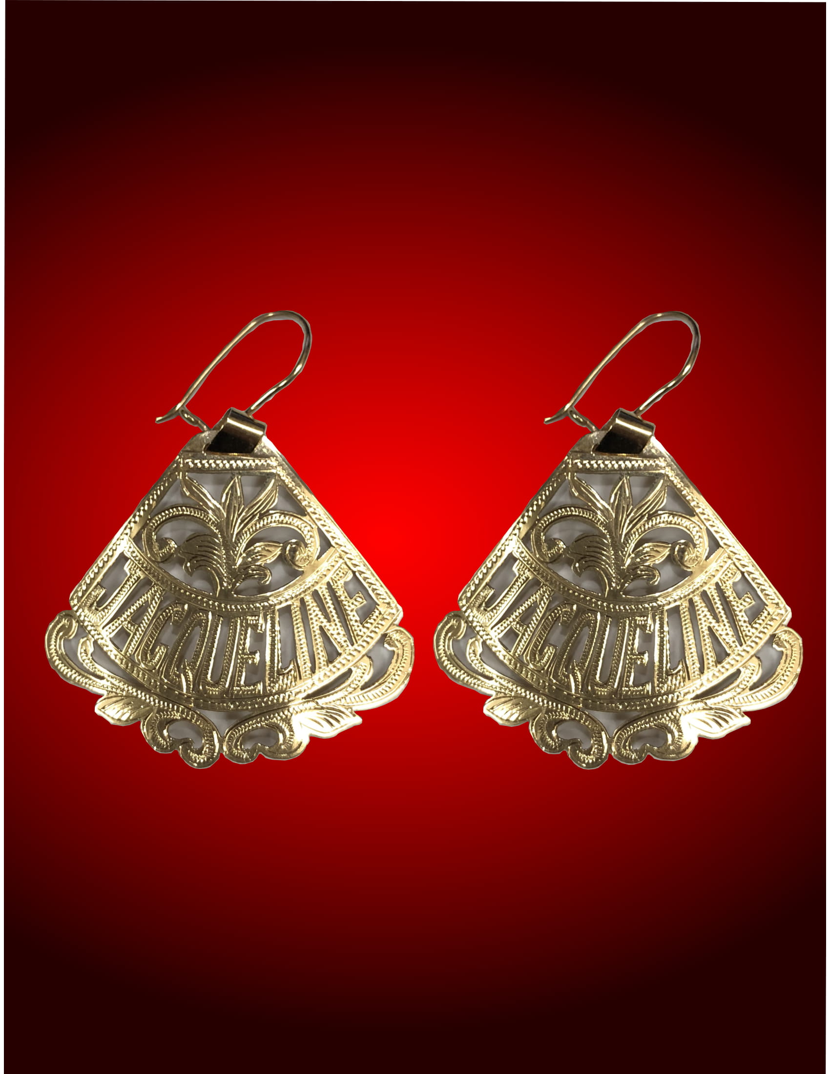 Panama Fan Dome Shaped Full Name Earring – Palm Jewelry