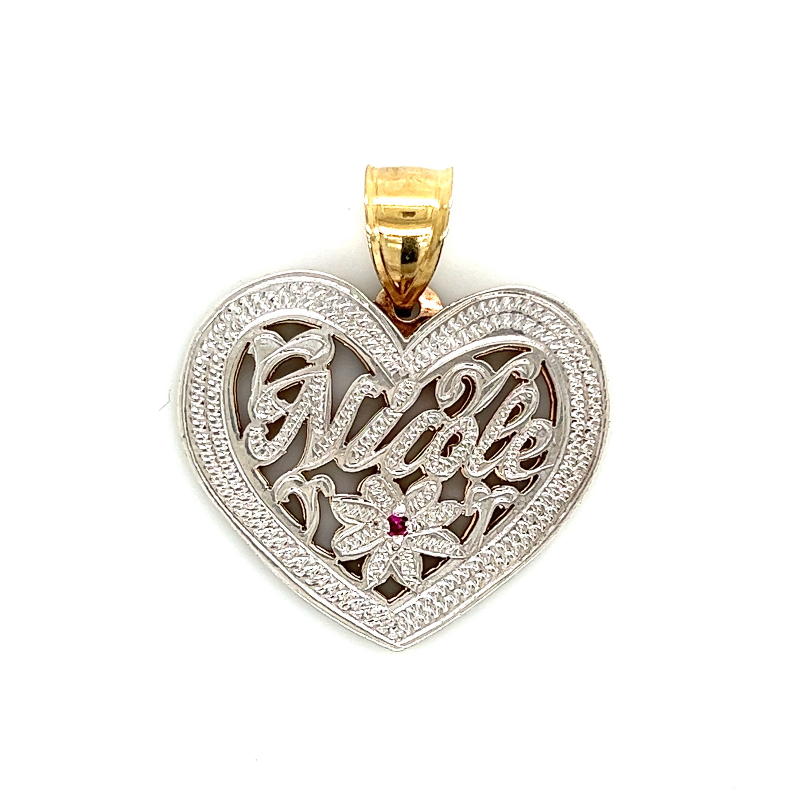 Double Heart shape Name Plate White Gold Top Design – Palm Jewelry