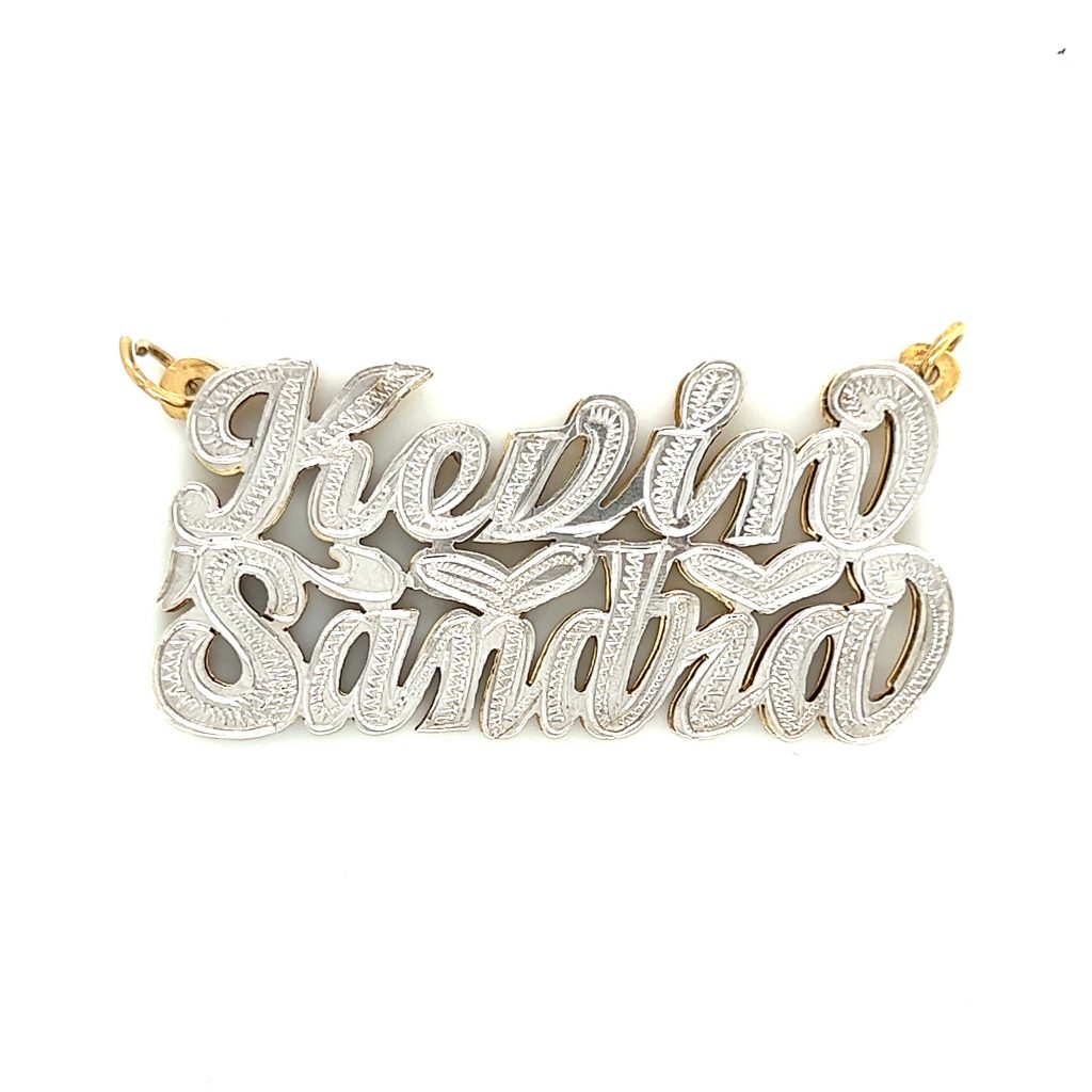 Double Name Plate Two Name No Border White Gold Top Design – Palm Jewelry