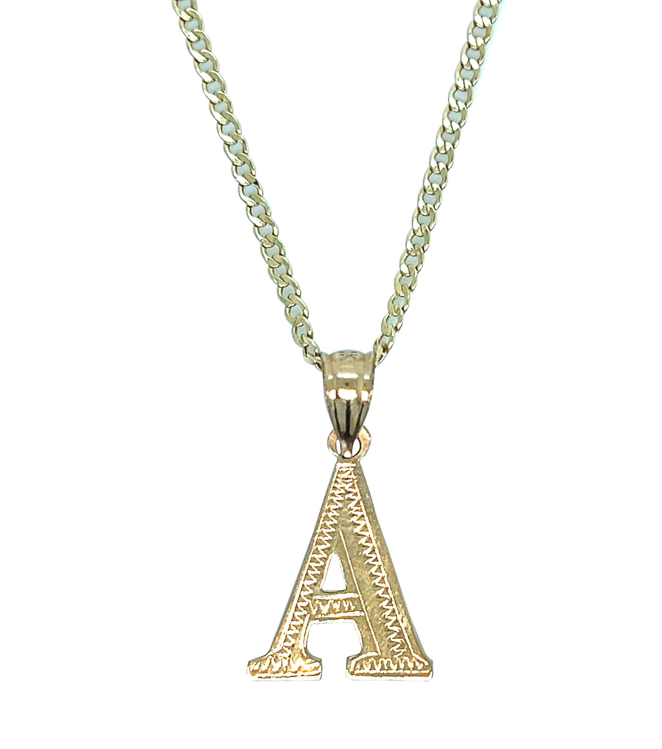 Fancy Gold Initial Chain and Charm – Palm Jewelry