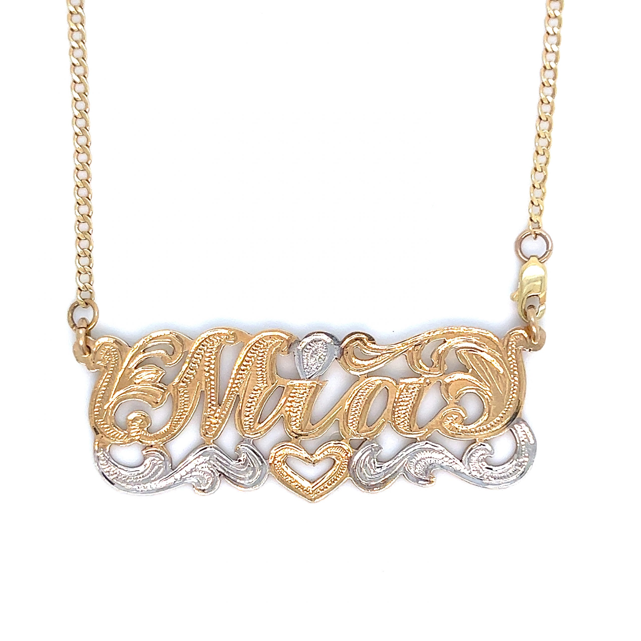 Single Heart Nameplate Real Gold – Palm Jewelry
